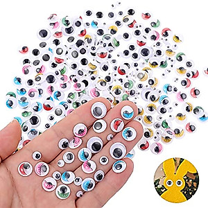 Stick on Eyes for Crafts, 700Pcs Assorted Size 4-12mm Self-Adhesive Googly Eyes Wiggle Eyes Craft Eyes