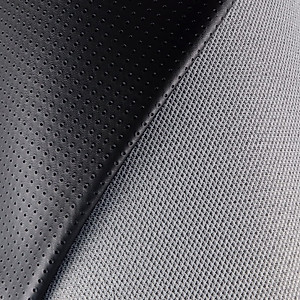 Black Soft Semi Perforated Leather Fabric 0.6mm Faux Marine Vinyl Leather Sheet Breathable & Wear Resisting for Vehicle Interior,Furniture Seats,Hand Made (5yard)