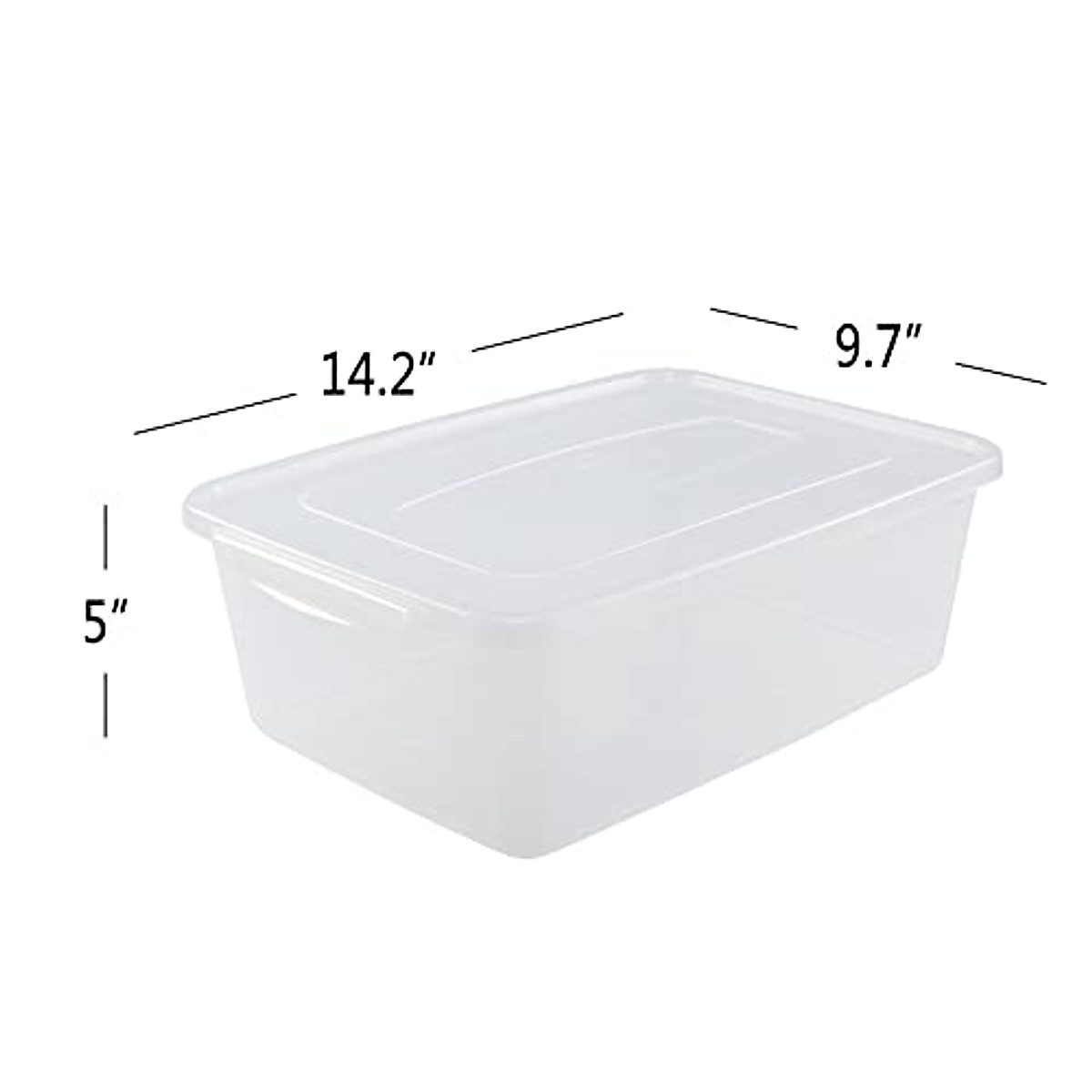 Neadas 16 L Clear Plastic Storage Bin with Lid, 6 Packs