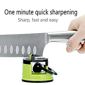 MS.CLEO 2 Pack Cup sharpener - Knife Sharpener, Kitchen Knife Sharpener with Suction Cup, Sharpens Dull Knives Quickly (Red + Green)