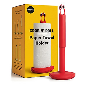 OTOTO Crab N' Roll Paper Towel Holder Countertop Paper Towel Holders - Paper Towels Holder, Paper Towel Holder Stand, Paper Towel Stand - Kitchen Paper Towels Holder, Standing Paper Towel Roll Holder