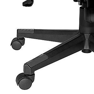 OSP Home Furnishings BOA II Ergonomic Adjustable High Back Gaming Chair with Thick Padded Coil Spring Seat, Built-in Lumbar Support and Headrest, Black Bonded Leather with Grey Accents