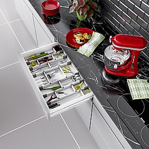 Practical Comfort Aluminum Drawer Organizer for Kitchen Utensils Silverware Flatware 9 Dividers Set | MEDIUM | UPGRADED VERSION