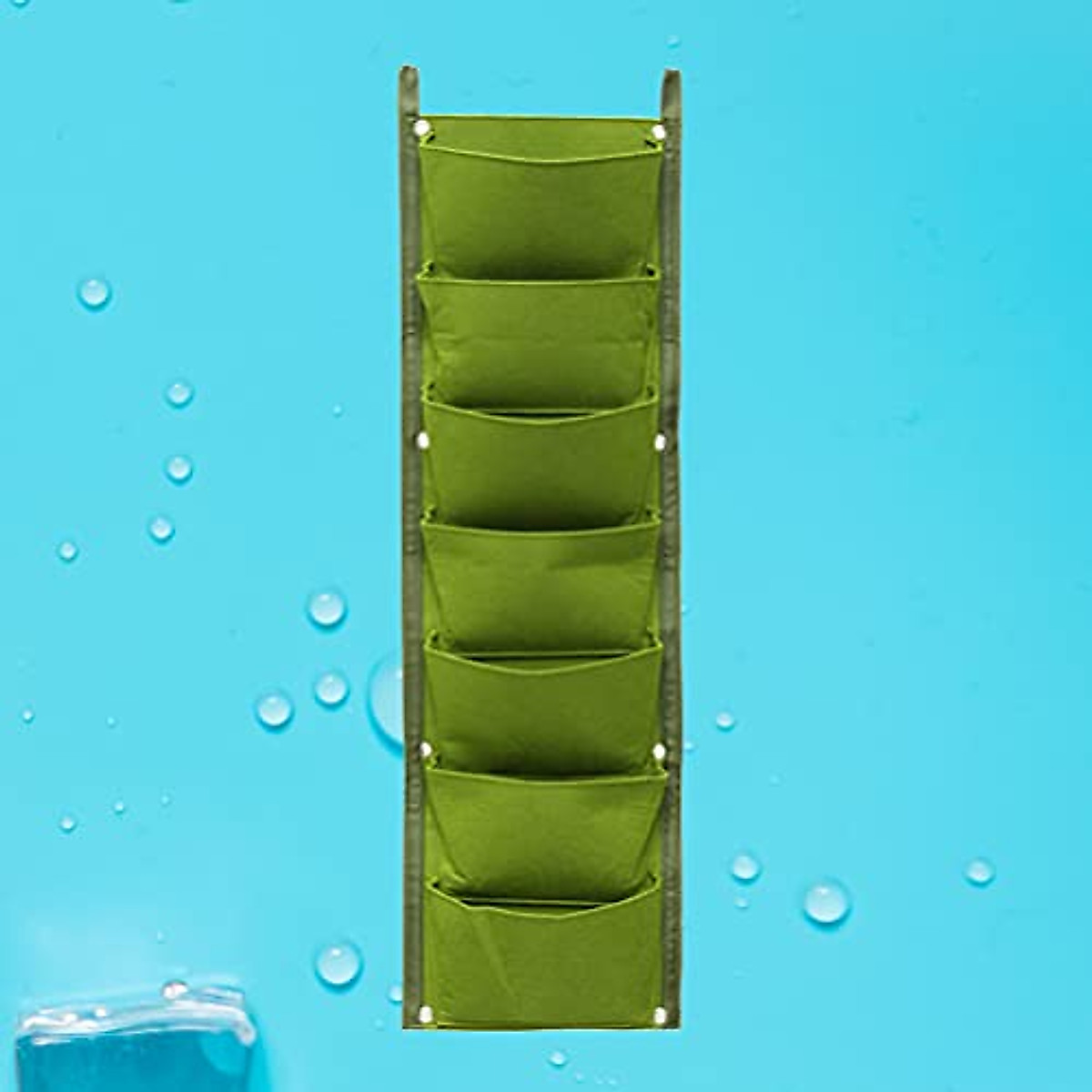 Cabilock Hanging Wall Plants 7- Pocket Vertical Hanging Planter Nonwoven Fabric Hanging Garden Planter Bag Wall Plant Grow Bag for Indoor Outdoor Balcony Planting Phyto