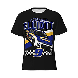 Chase Elliott 9 Men's T-Shirt Crewneck T-Shirt Tight Sport Short Sleeve Classic Printing Performance
