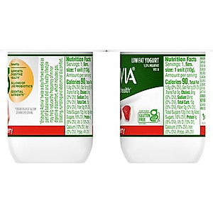 ACTIVIA Probiotic Low fat Yogurt, Strawberry, Non-GMO Project Verified, Multi Pack, 4 Oz, 4 Count