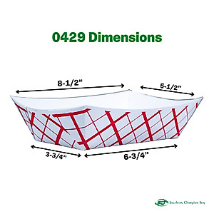 Southern Champion Tray 0429 #500 Southland Paperboard Food Tray, 5 lb Capacity, Red Check (Case of 500)