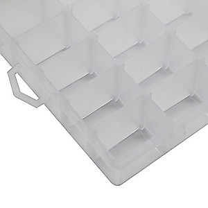 Zagarzoom Plastic Jewelry Organizer,Bead Case with 36 Grids,Clear