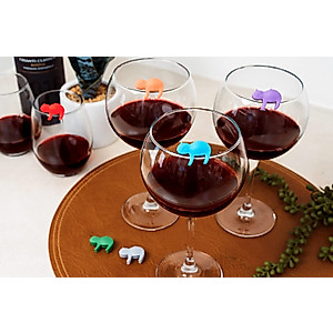 Wine Glass Charms, 6 Pack Party Sloth Gifts, Wine Accessories, Whiskey Charm, Glass Markers, Wine Charms, Sloth Cocktail Charms, Mark Your Cup and Drink Up, Funny Reusable Silicone Animal Buddies