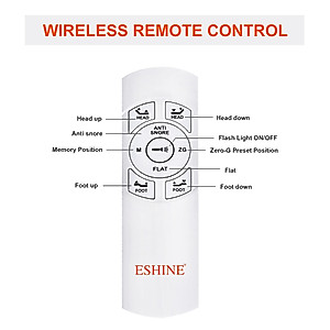 ESHINE Adjustable Bed with Mattress 2000 Series, Adjustable Bed Frame Split King + Memory Foam Hybrid 14" Mattress, 5 Minutes Installation, Head and Foot Incline