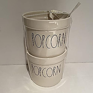 Rae Dunn POPCORN Bowl set of 2 - Ceramic - 5.5 in diameter - 5 in high