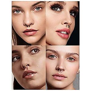 Cisyozi 16G Septum Ring Jewelry Surgical Stainless Steel Horseshoe cute Septum Nose Cartilage Helix Tragus Rook Daith Earring Hoop Lip belly Navel Eyebrow Ring Piercing Jewelry Retaine Women Men 10mm