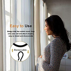 20 Pack Rustproof Curtain Rings with Strong Clips, Drapery Rings 2 Inch Internal Diameter