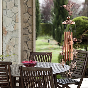 Wind Chimes Outdoor Clearance, Ukulork Aluminum Tube Windchime with S Hook,Patio Garden Decor, Housewarming Gift. (Hummingbird)