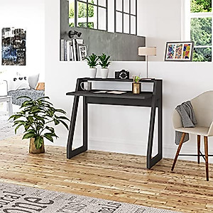 Fytz Design Computer Desk for Bedroom, Office & Small Spaces - Writing Desk Ideal for Students, Kids, Adults - Modern Design Compact Desk with Display Shelf