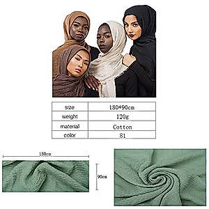 QYMY 4pcs Set Hijab Muslim Head Scarf Solid Color Long Scarf Wrap Scarves Cotton Scarf for Women Fashion L70.7?xW35.4? QY414 (Black+White+Deep coffee+Coffee(4pcs set?))