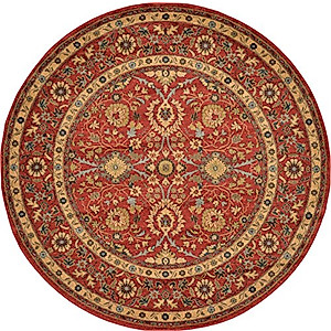 Unique Loom Edinburgh Collection Classic Oriental Traditional French Cottage Inspired Intricate Design Area Rug, 6 ft x 6 ft, Red/Beige
