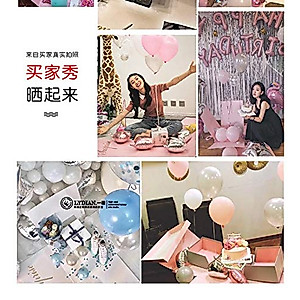 Birthday Surprise Box for him Explosion Gift Box Balloon Box - 19x19x19 inches for Marriage Proposal Birthday Party Christmas Any Surprise Event Available (Black Box+Balloons)