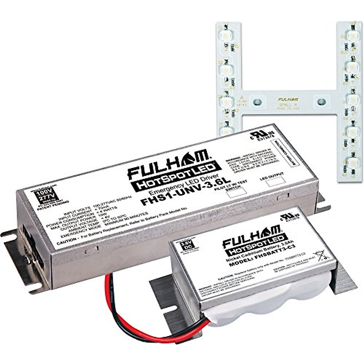 Fulham Lighting FHSKITT06SHC HotSpot1 LED Emergency Battery Back Up Kit, 100-277V Silver