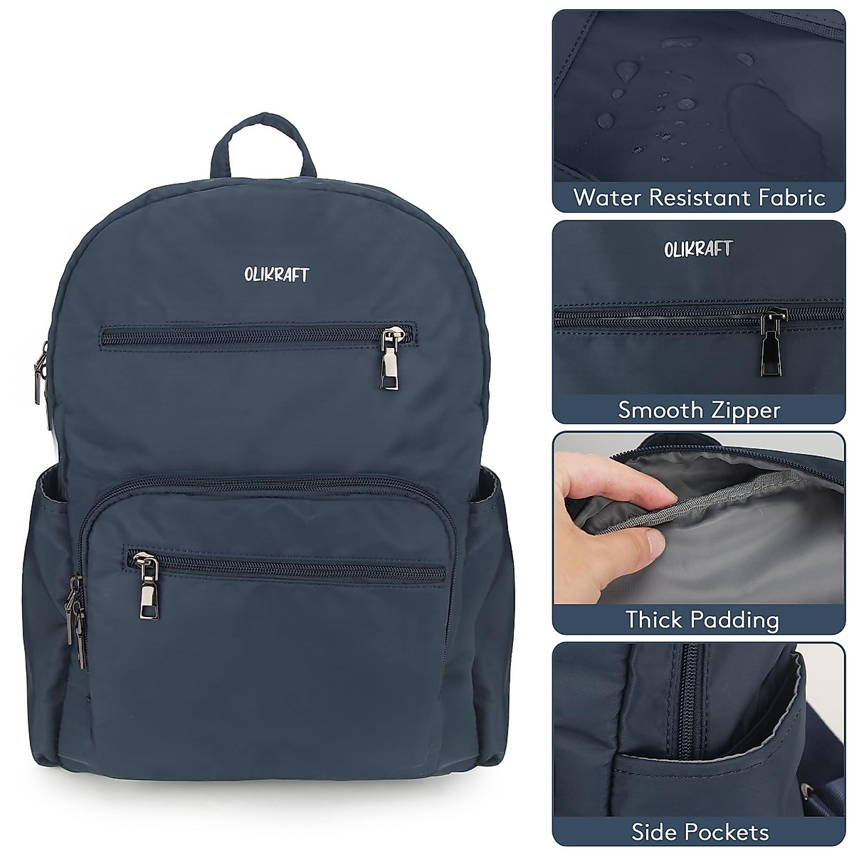 Olikraft Crochet Bag Organizer - Yarn Bag for Crochet Accessories and Gadgets, Knitting Bag for Yarn Storage & Crochet Supplies, Crochet Bags Crocheting, Knitting bags and totes (Blue)