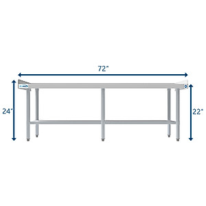 KoolMore 16 Gauge Stainless Steel Commercial Equipment Stand - 30" X 72" Heavy Duty Griddle Stand with Undershelf