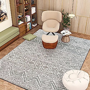 Handicrafts Home Wool Rug - 8x10 feet Handmade Area Rug - Premium Hand-Tufted Wool Boho Area Rug - Modern Decorative Rug for Office, Home, Hallway - Made in India - Still River Grey