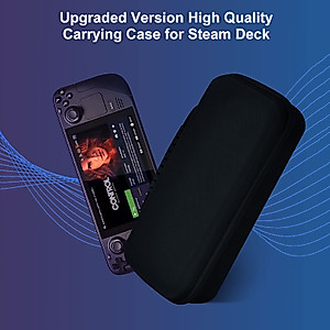 SIKROFEGEN Carrying Case Compatible with Steam Deck, Protective Hard Shell Carry Case Built-in AC Adapter Charger Storage, Portable Travel Carrying Case Pouch for Steam Deck Console & Accessories
