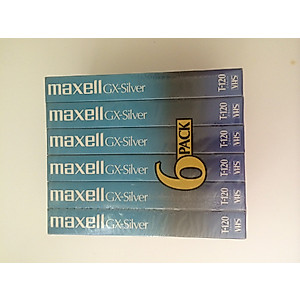 Maxell 6 Pack GX-Silver T-120 VHS 6 Hour In EP Mode Video cassette