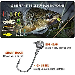 GOANDO Fishing Lures Kit for Freshwater Bait Tackle Kit for Bass Trout Salmon Fishing Accessories Tackle Box Including Spoon Lures Soft Plastic Worms Crankbait Jigs Hooks