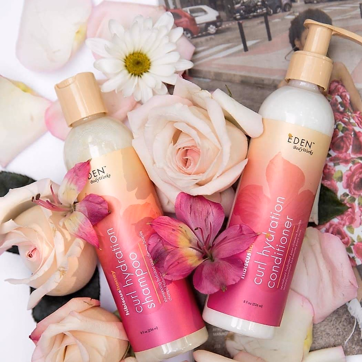 EDEN BodyWorks Hibiscus Honey Curl Hydration Shampoo | 8 oz | Glently Cleanse, Moisturize, Nourish & Soften Hair