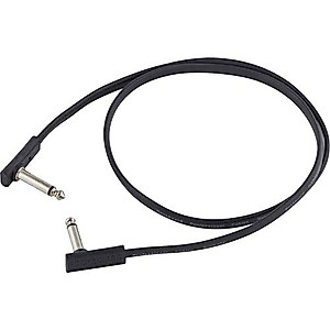 RockBoard PC-F-80 FLAT Patch Cable black, 2x w/right angle - 80 cm