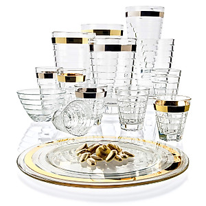 Barski - European Glass - Double Old Fashioned Tumbler Glasses - Uniquely Designed - Set of 6-11.5 oz. - Made in Europe