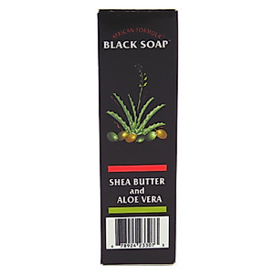 African Formula Black Soap 3.5 Ounce Shea Butter & Aloe Vera (103ml) (6 Pack)