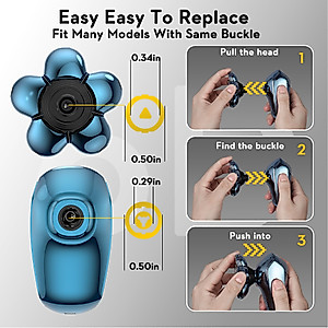 Blade Replacement Heads Kibiy 6D Electric Shaver Replacement Head for Electric Razor for Men Wet and Dry Compatible Many Models Waterproof Head Razor-Blue