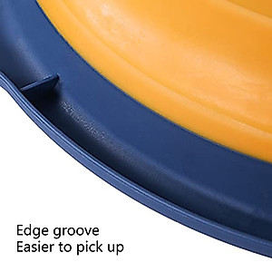 Altsuceser Collapsible Wash Basin with Hanging Hole Space Saving, Foldable Portable Washbasins for Camping Traveling Face Foot Hand Washing for Babies Kids Dark Blue M