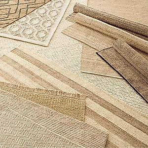 Dash and Albert Simba Jute Area Rug - 2.5' x 8' Runner Ivory Solid Handwoven Accent Rug - Durable, Eco-Friendly, High Traffic Areas Hallway, Stairs, Living Room