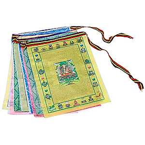 Tibetan Buddhist Prayer Flags Outdoor Meditation Flag-Traditional Pattern 40pcs Satin Wind Horse Lungta Prayer Flags,11x14 inches