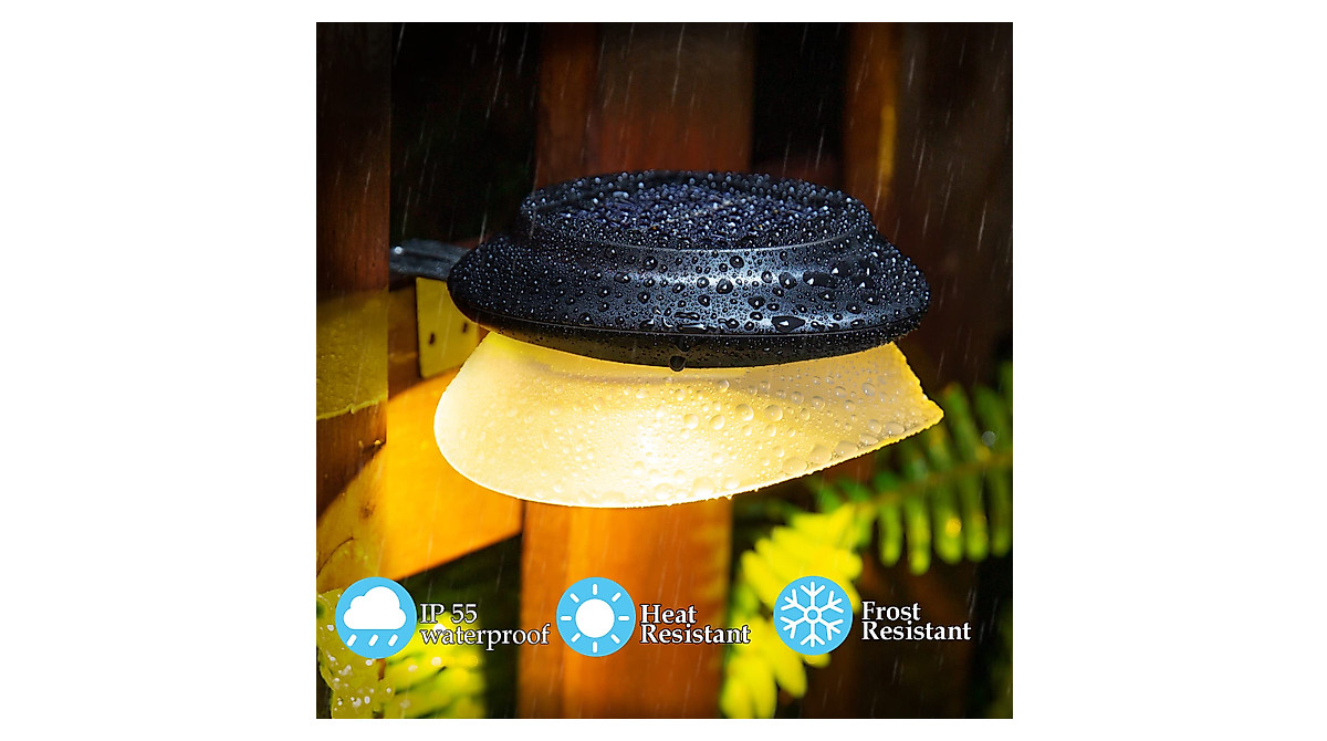 KINKAI Solar Fence Lights 6pcs - Solar Outdoor Waterproof Lights with 9 ...