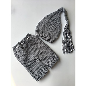 Newborn Photography Props Baby Boy Knitted Outfits Crochet Hat Pants Set