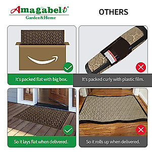 Amagabeli Large Outdoor Door Mats Rubber Shoes Scraper 36" x 24" for Front Door Entrance Outside Doormat Patio Rug Dirt Debris Mud Trapper Waterproof Out Door Mat Low Profile Washable Carpet BG039