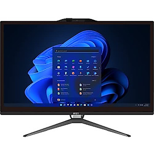 MSI PRO AP222T All-in-One Desktop: Intel Pentium Gold G7400, 4GB DDR4 2666MHz, 128GB NVMe SSD, Anti-Flicker, Less Blue Light, BT 5.0, Windows 11 Pro: 13M-068US,Black