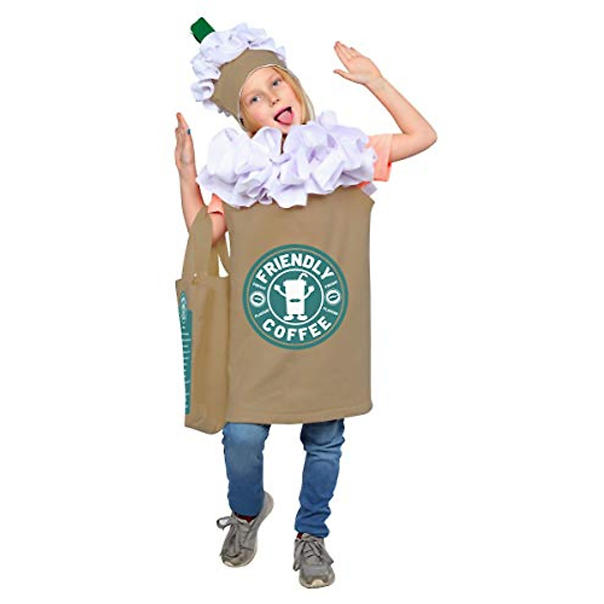 Dress Up America Coffee Costume for Kids - Cute Cappuccino/Frappuccino/Latte Dress-Up for Boys and Girls
