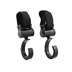 NUOSHIKE Stroller Cup Holder, Baby Water Bottle Holder, Bicycle Bottle Holder, Wide Calibre, Universal Cup Holder for Rollator, Boat, Walker, Wheelchair, with 2 pcs Stroller Hook SCH4037 Black
