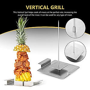 Vertical Tacos Al Pastor Skewer - Brazilian Barbecue Tools Stainless Steel, Doner Kebab Skewer Stand, YIDADA Gaucho Skewer Hack