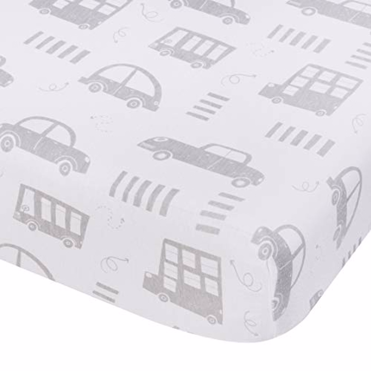 Andi Mae Crib Sheet - Grey Cars -100% Jersey Cotton - Fits Standard Crib or Toddler Mattresses