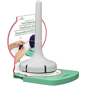 Yarn Dispenser by Yarn Valet – Non-Slip Base with Built-in Holder for Markers, Pattern and 4” Gauge Ruler