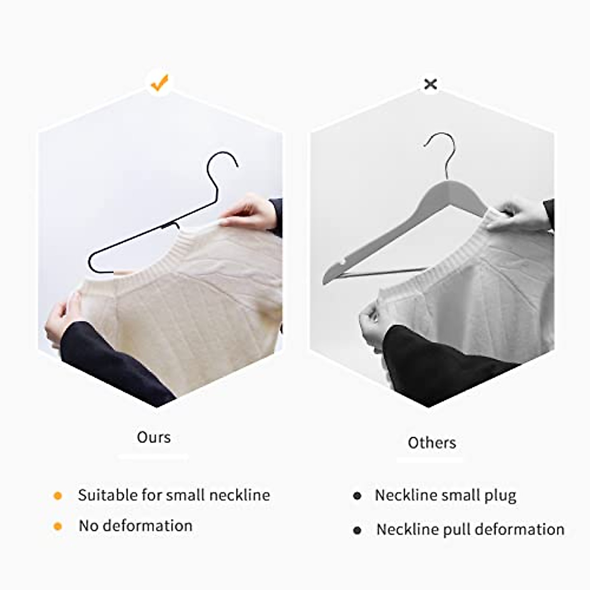 Nature Smile Premium Black Matt Metal Suit Clothes Hanger 20 Pack with a Smooth Beech Wood Pants Bar,Unique Coat Hanger Dress Hanger Shirt Hanger