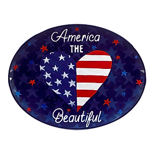 Certified International Stars & Stripes Melamine Oval Platter, 18-inch Length