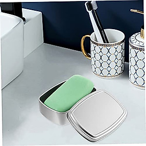 CORHAD 6pcs Square Shaped Aluminum Soap Box Food Grade Metal Storage Can Rectangular Candy Tins for Home Travel
