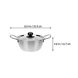 YARNOW Camping Stove Pots Korean Ramen Cooking Pot with Lid Hot Pot Traditional Hot Pot Fast Heating for Kitchen Cookware 2800ml Korean Movies Camping Cookware
